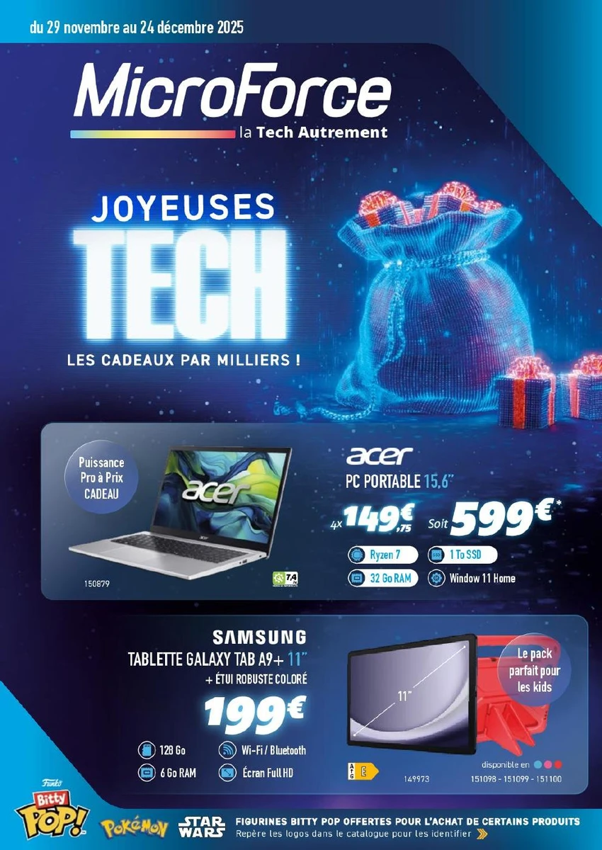 Catalogue Microforce du 29/11/2025 au 24/12/2025 - Joyeuses tech