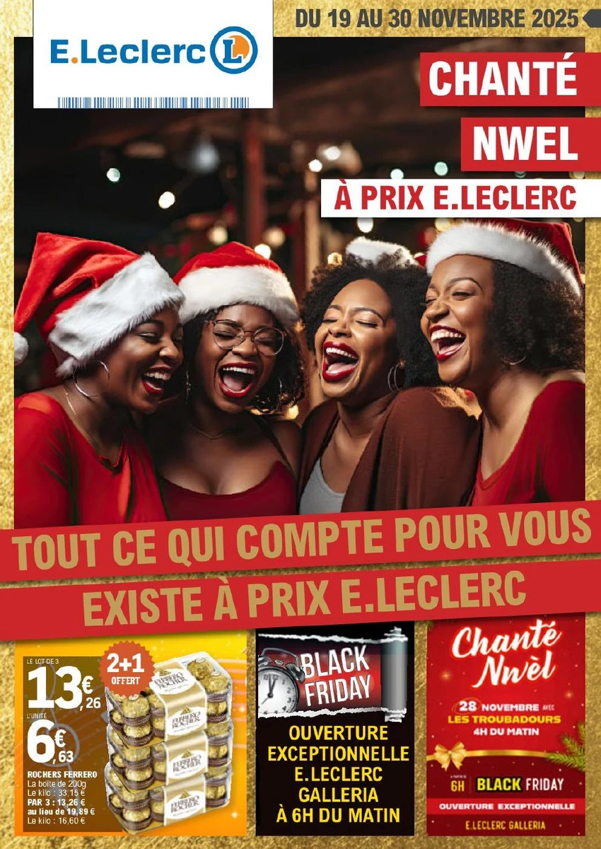 Promos E.Leclerc du 19/11/2025 au 30/11/2025 - Chanté Nwèl à prix E.Leclerc